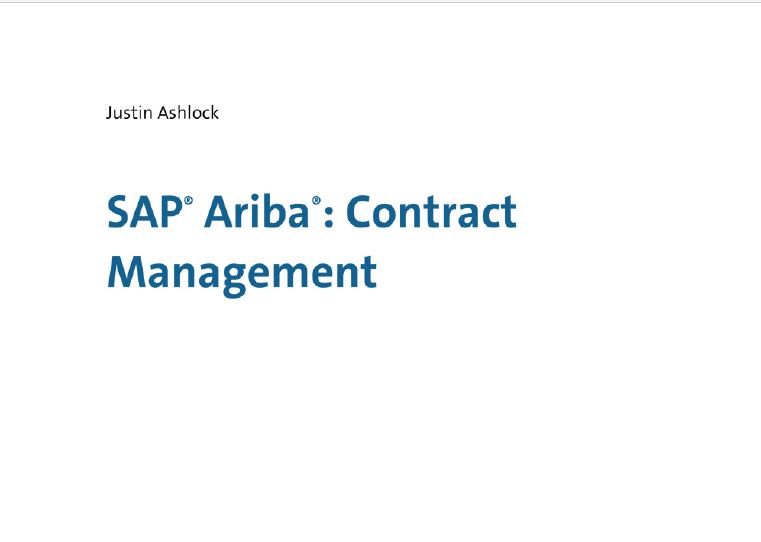 英文版-SAP Press – SAP Ariba – Contract Management 共62页 – 开源资料库